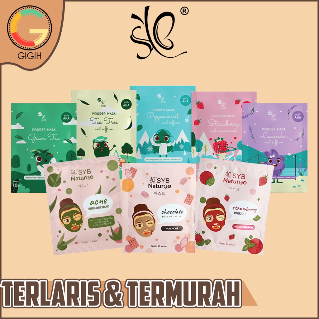 Jual SYB MASKER BUBUK / POWDER MASK & PEEL OFF MASK (ECERAN PER PC ...