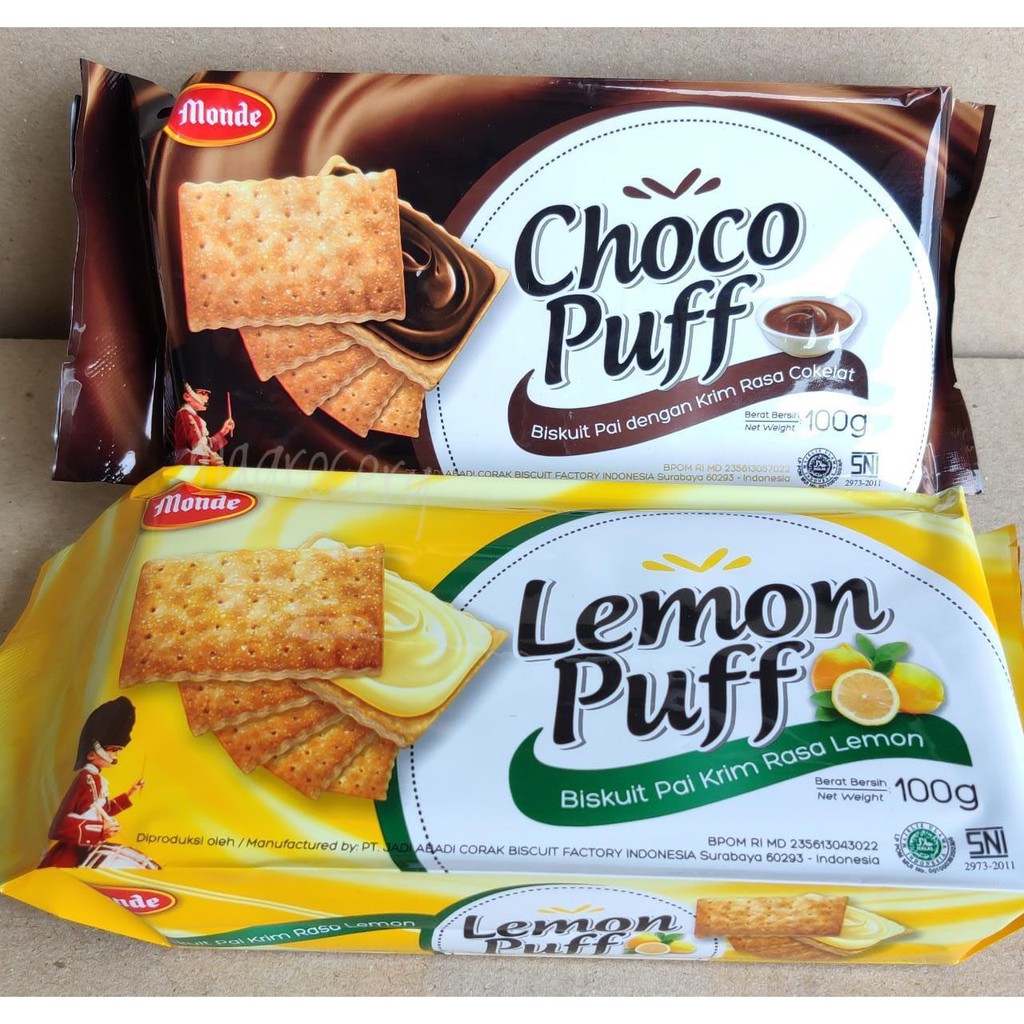 Jual MONDE CHOCO / LEMON PUFF 100gr | Shopee Indonesia
