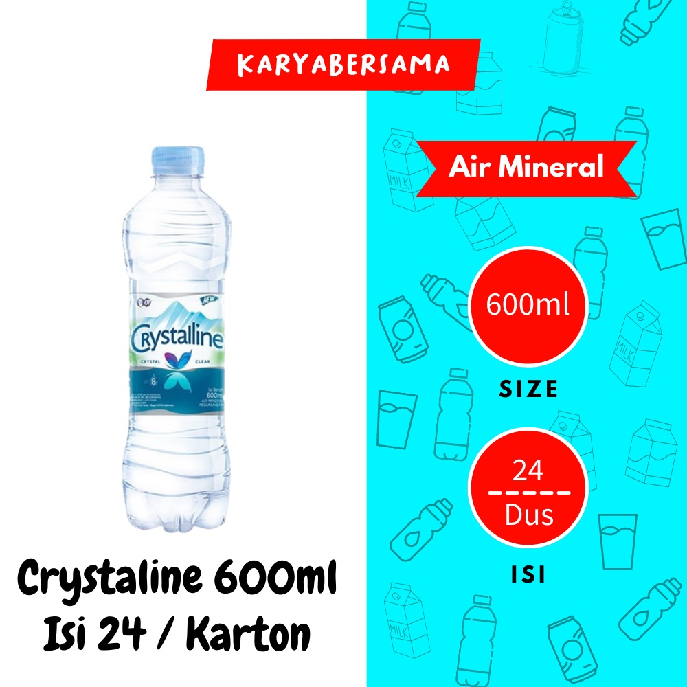 Jual Crystalin Air Mineral Botol 600ml Isi 24pcs / Dus | Shopee Indonesia