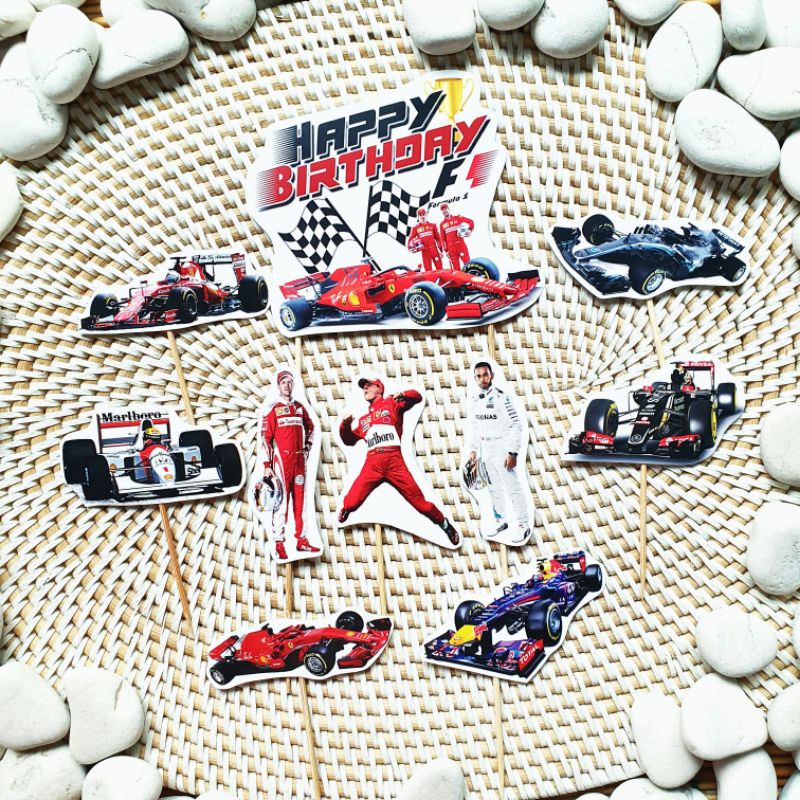 Jual satu set cake topper hiasan kue ulang tahun karakter Formula one ...