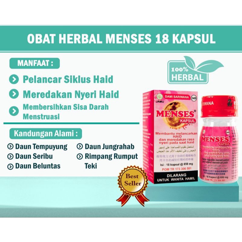 Jual Menses Kapsul Dami Sariwana Melancarkan Haid Mens Datang Bulan ...
