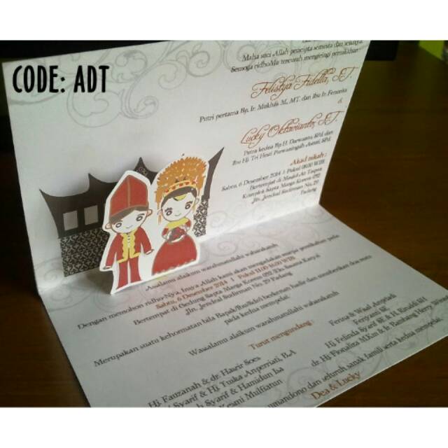 Jual Undangan Pernikahan Timbul Softcover Custom Pop Up Unik Murah Adat ...