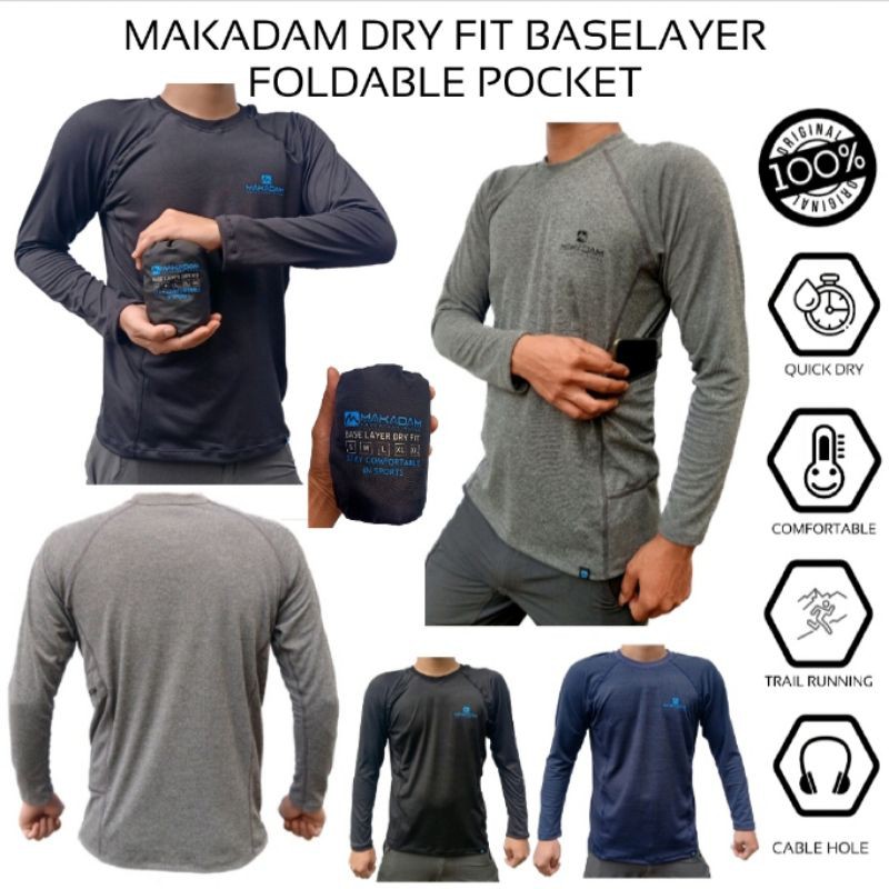 Jual makadam baselayer dry fit quick dry baju olahraga hiking sepeda ...