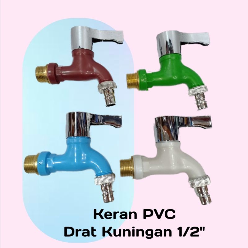 Jual kran air pvc engkol 1/2" Drat Kuningan keran air tembok | Shopee ...