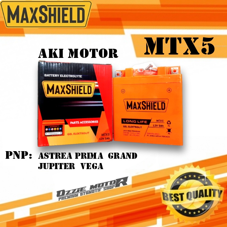Jual ACCU AKI BATTERY KERING MAXSHIELD MOTOR MTX5 SMASH ASTREA JUPITER MIO | Shopee Indonesia