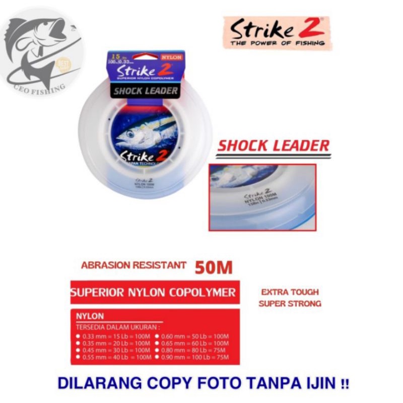 Jual Senar Leader Strike 2 Shock Leader Nyilon 100 m 15 LB | Shopee ...