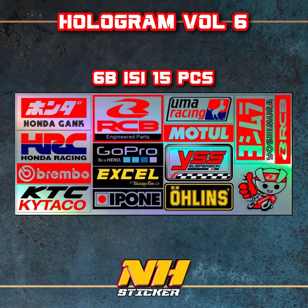 Jual Stiker Racing Pack Hologram Stiker Variasi Motor Helm | Shopee ...