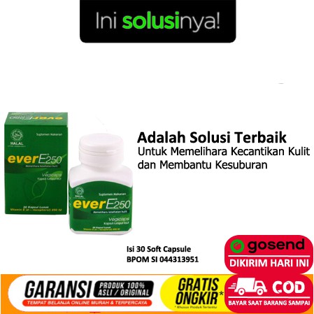 Jual Ever E 250 Promil Isi 30 Original E250 Suplemen Vitamin E Kulit ...