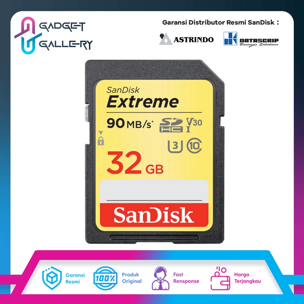 Jual SanDisk Extreme SD Card 32GB SDHC UHS-I 4K U3 up to 100Mbps ...