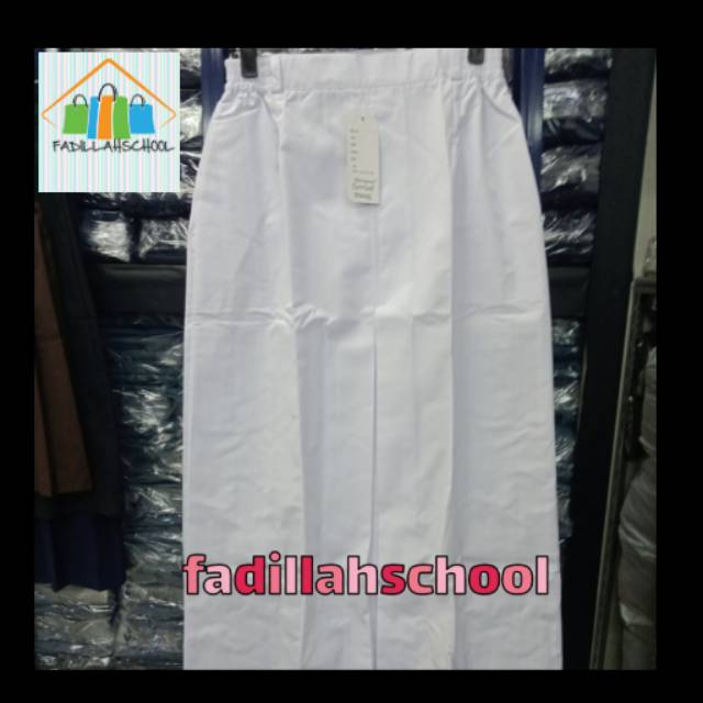 Jual ROK SEKOLAH SMA PUTIH SPAN PANJANG Belah 1 BAHAN FAMATEX | Shopee Indonesia