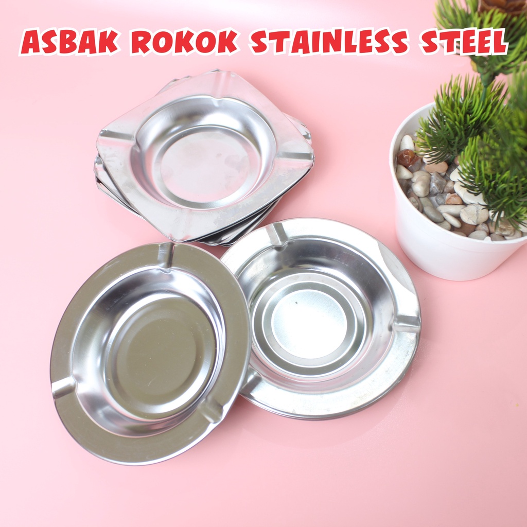 Jual Asbak Rokok Keren / Unik Stainless Steel Bentuk Bulat dan Kotak ...