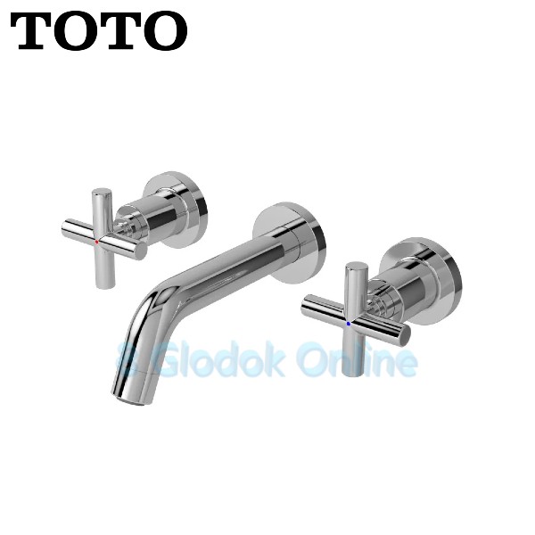 Jual Toto TX-118-LECBR Cross Handle Combination Wall Type Lavatory Faucet | Shopee Indonesia