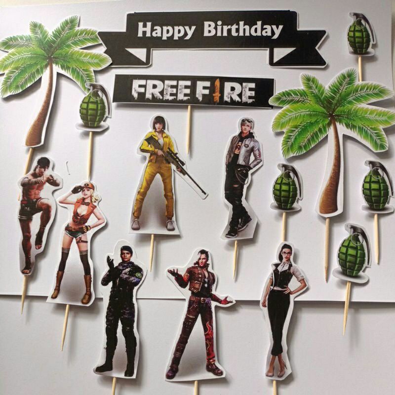 Jual topper cake ff / hiasan kue ulangtahun | Shopee Indonesia