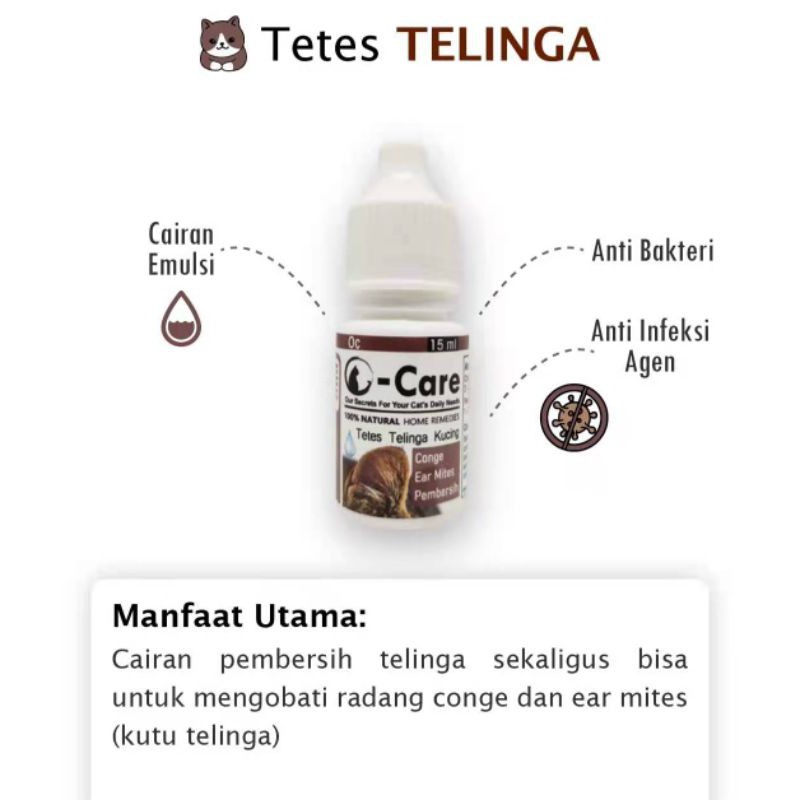 Jual Olive Care Tetes Telinga Kucing Untuk Conge, Ear Mites, Infeksi ...