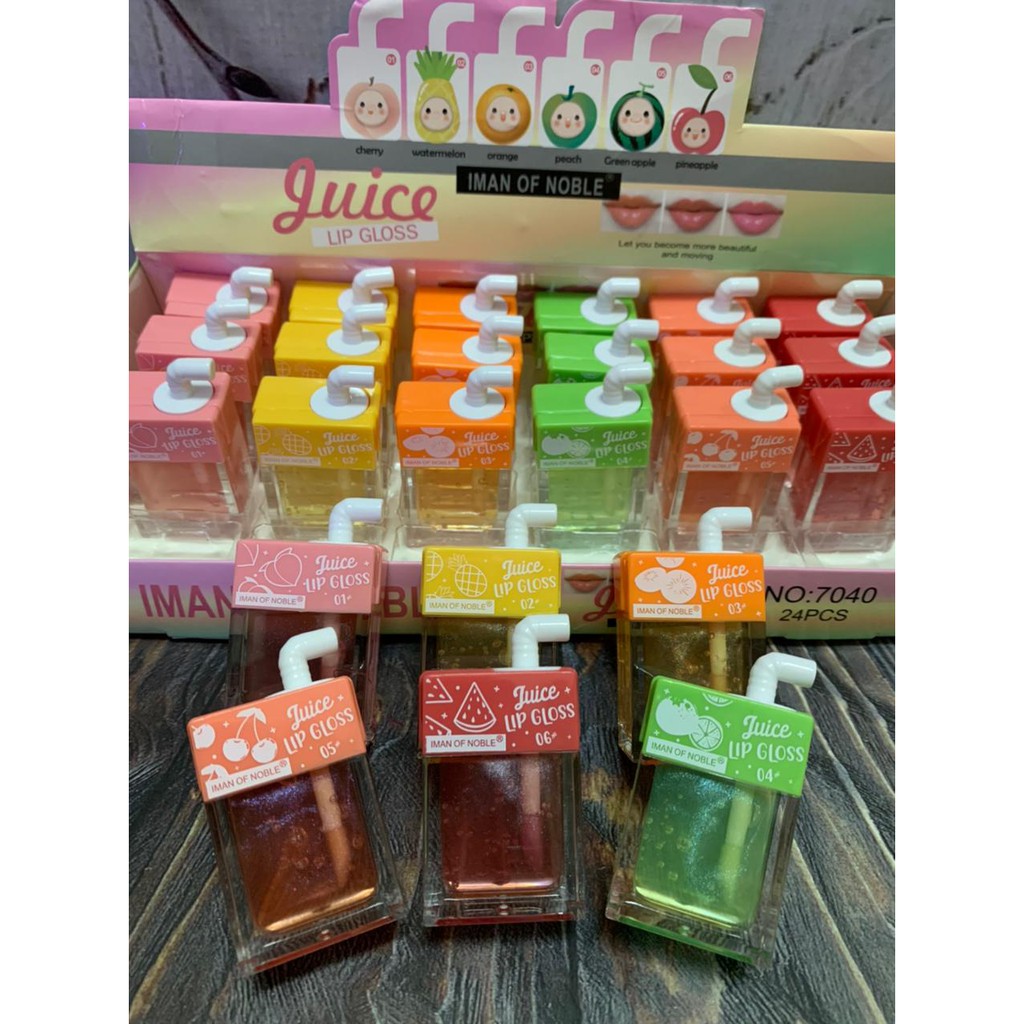 Jual ( 3 pcs ) New Lip Gloss Juice Iman of Noble - 7040 | Shopee Indonesia