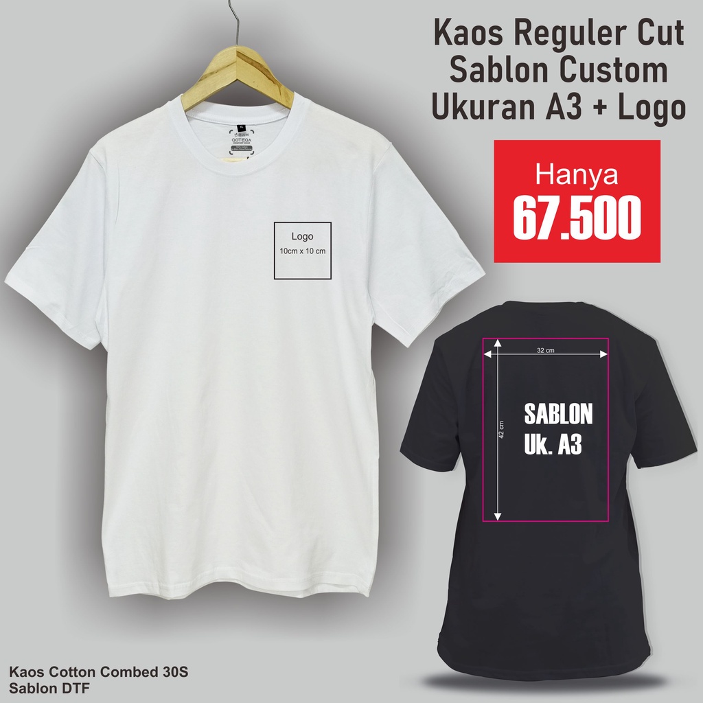 Jual Kaos Custom Sablon A3 dan Logo | Shopee Indonesia