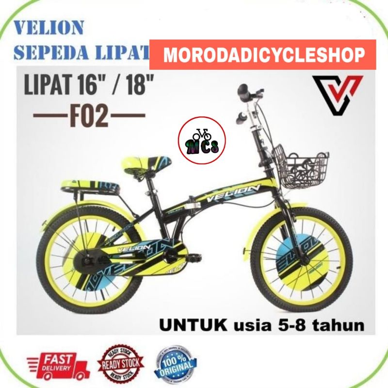 Jual Sepeda Lipat 16 & 18 inch Folding Bike Velion Sepeda Lipat Anak ...