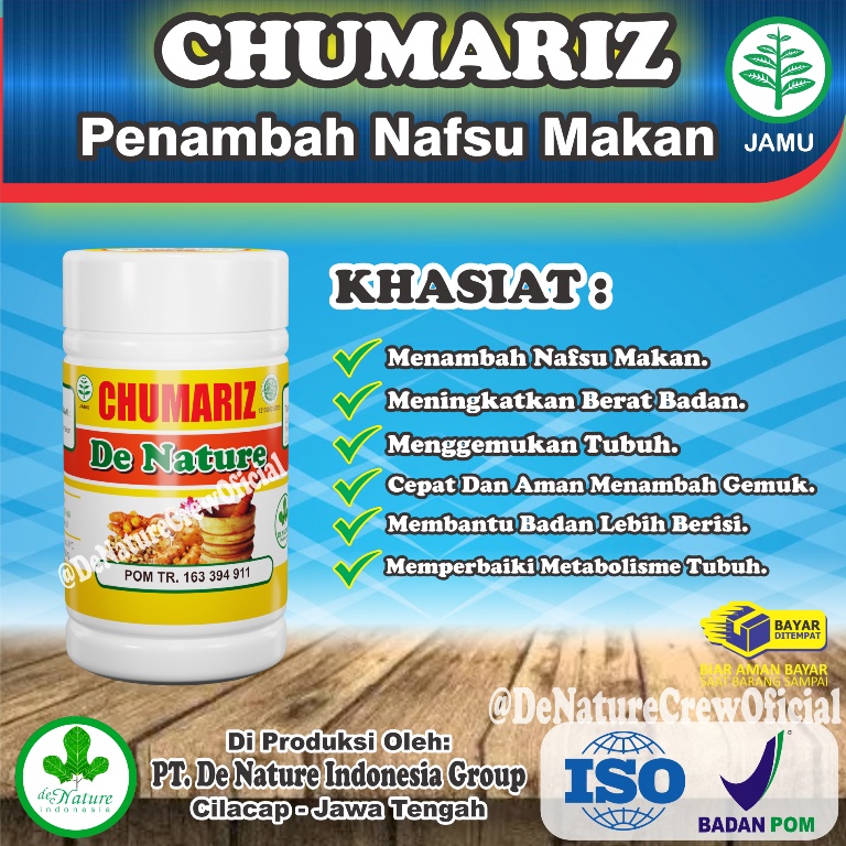 Jual Chumariz Obat Gemuk Badan Penggemuk Badan Herbal De Nature BPOM ...