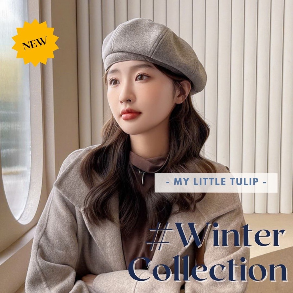 Jual Topi Baret Winter Topi Beret Suede Bludru Wool Topi Baret Polos ...