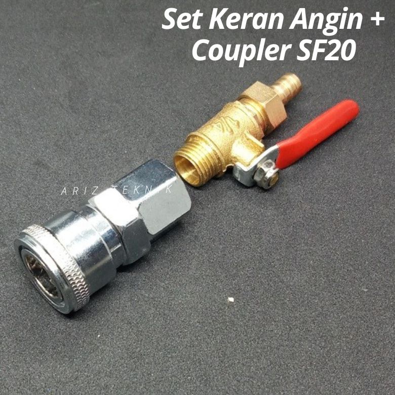 Jual Quick Coupler Sambungan Selang Set Keran Angin SF Plus Kran Hato ...
