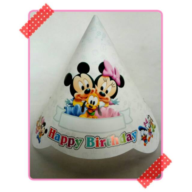 Jual Topi ulang tahun karakter mickey mouse dan minie mouse | Shopee ...