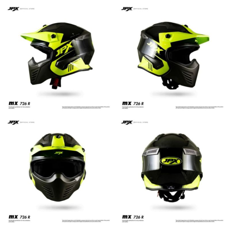Jual Helm JPX MX726R Solid Black Hitam Gloss | MX 726R Fullface MX726 R ...