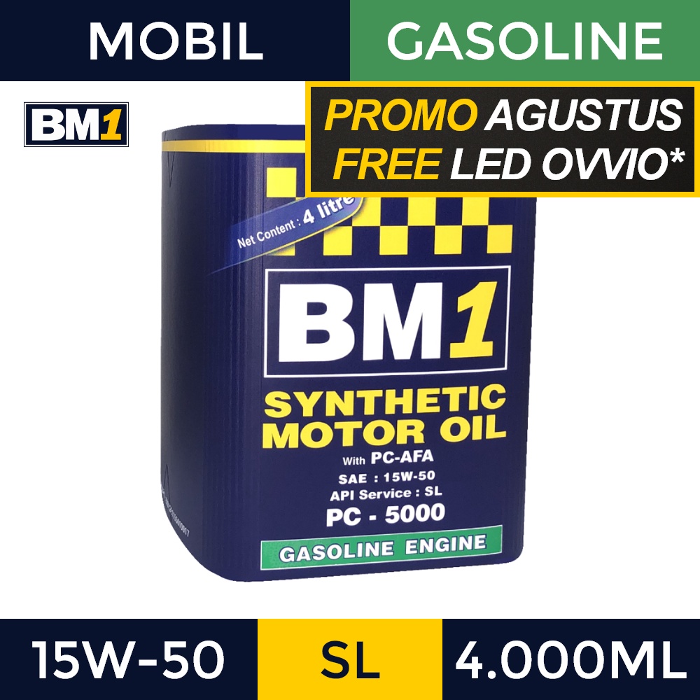 Jual OLI MOBIL GASOLINE BM1 PC 5000 15W-50 SL (4L) | Shopee Indonesia