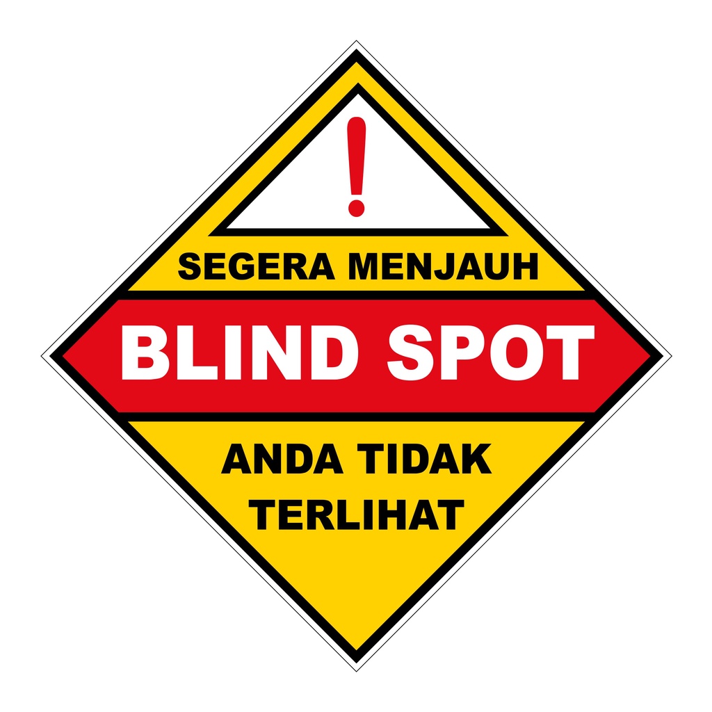 Jual STIKER BLIND SPOT/JAGA JARAK MOBIL BOK/TRUK BARANG 34x34 sign ...