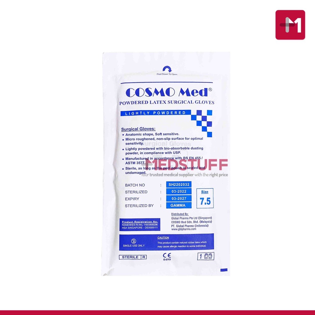 Jual Sarung Tangan Latex Steril Cosmomed Gloves Latex Steril Cosmomed ...