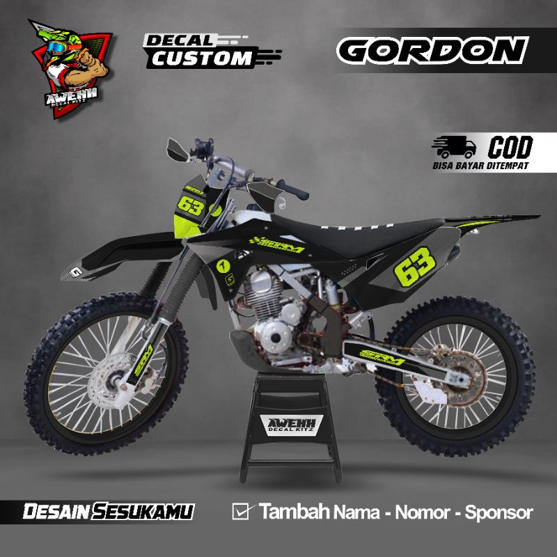 Jual DECAL STIKER KLX GORDON CUSTOM DESAIN FULL BODY | Shopee Indonesia