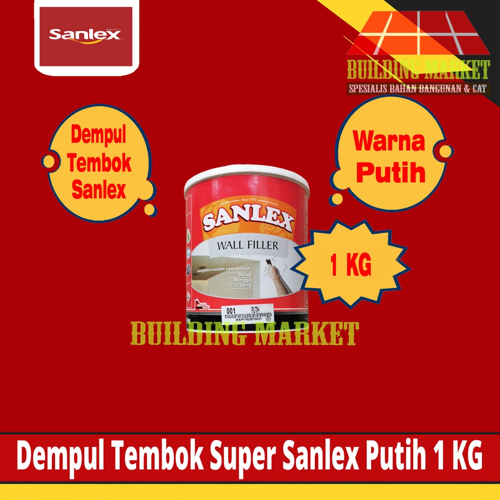 Jual Dempul Tembok Sanlex Wall Putty Plamir Plamur Tembok Sanlex 1 KG ...