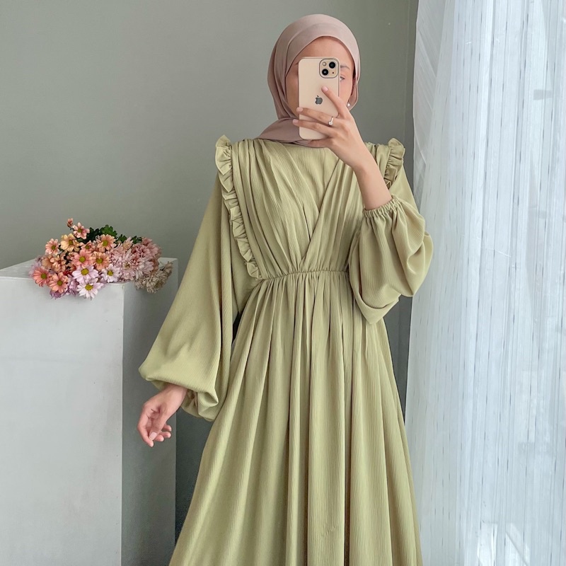 Jual SADA - DRESS SERUT DADA FASHION MUSLIM WANITA GAMIS LENGAN BALON ...