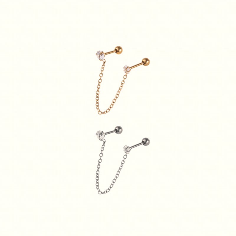 Jual ball-end earrings in SILVER & GOLD colour (L2, L3) / anting tindik ...