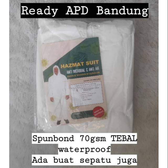 Jual Baju APD Corona Hamzat Suit 70 gsm SPUNBOND TEBAL WATERPROOF READY ...