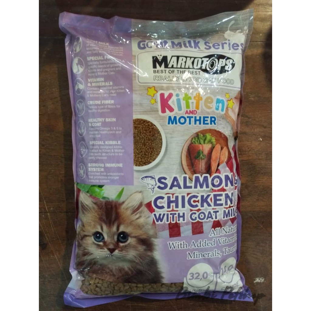 Jual Markotop cat kitten & mother with goat milk dry food 1kg ripek ...