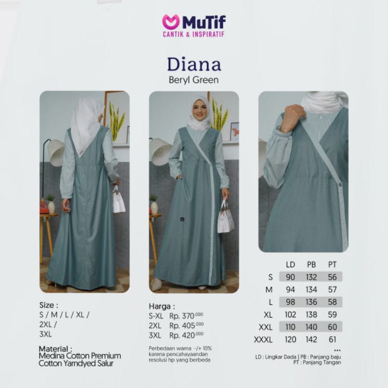 Jual MUTIF DIANA BERLY GREEN | Shopee Indonesia