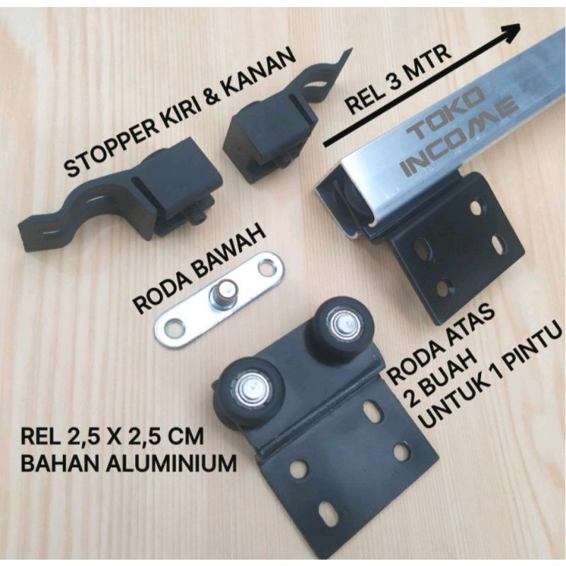Jual Rel dan Roda Pintu Sleding Gantung Geser / Sliding B 004 Single 3 ...