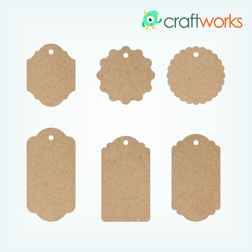 Jual HANG TAG KRAFT BENTUK - TAG POLOS (TANPA TALI - ISI 12 PCS dan 100 ...