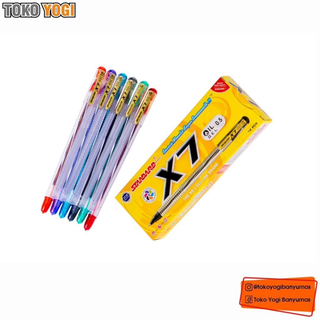 Jual STANDARD BALLPOINT PEN X-7 TINTA HITAM 0.5 (1 PACK = 12 PCS ...
