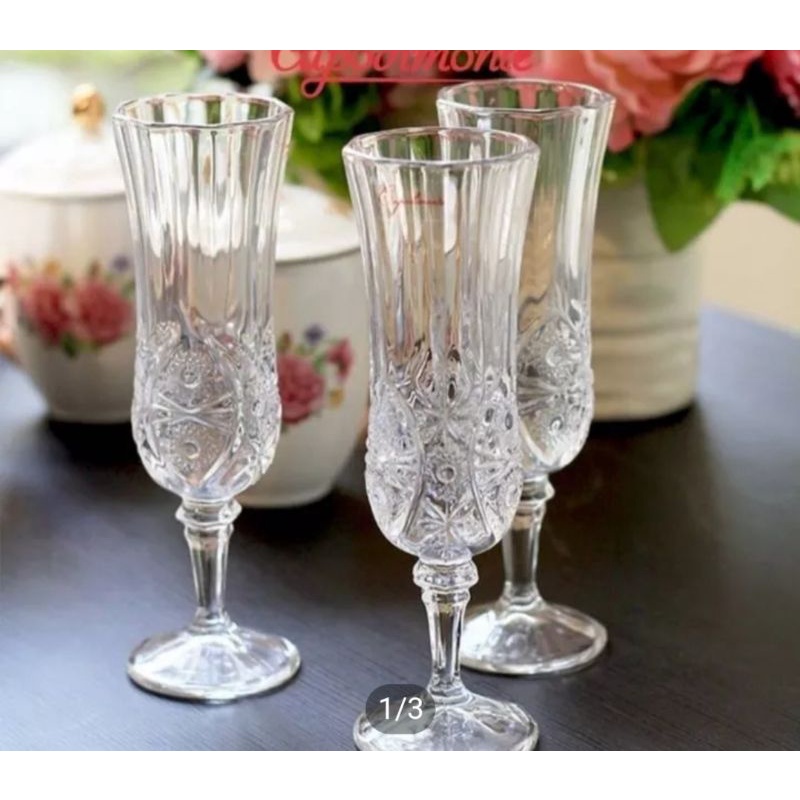 Jual Gelas isi 6 / Gelas Cantik Kaca Mewah untuk Lebaran /Gelas Wine ...