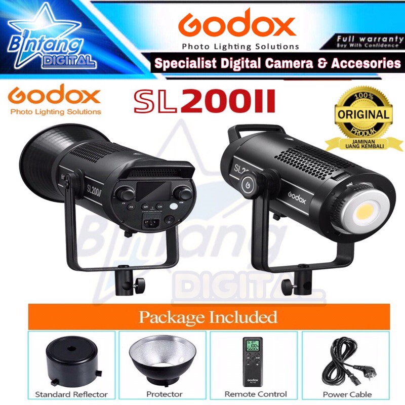 Jual Godox SL200II 200W LED Video Light 5600K Built-in 2.4G Wireless ...