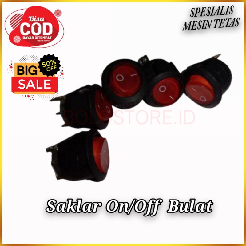 Jual Saklar Switch Round On/Off Bulat Lampu Indikator Nyala 3 Pin Kaki ...