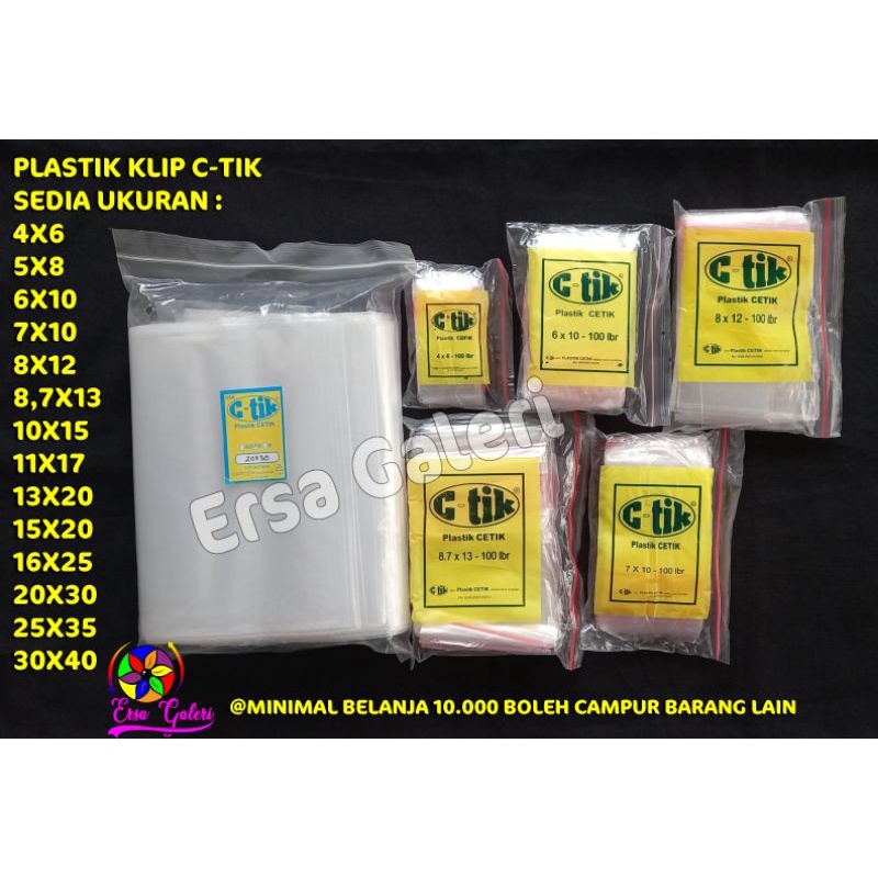 Jual Isi 100 Plastik Klip Plastik Cetik Plastik C Tik Ukuran 4x6 5x8