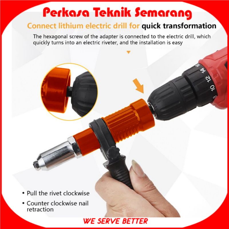 Jual Adaptor Rivet ke Mesin Bor KODENKI RGA201 Electric Rivet Gun ...