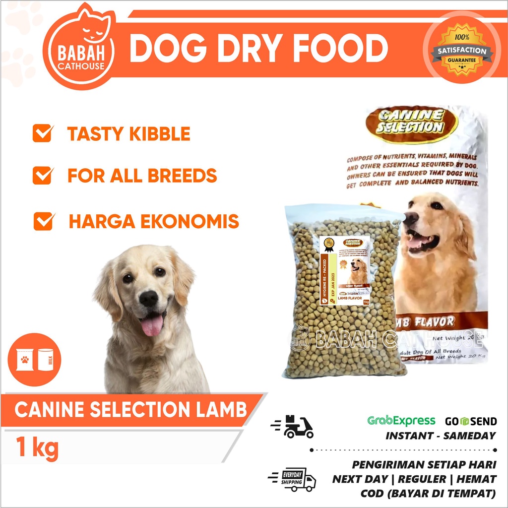 Jual Dog Food CANINE SELECTION 1KG Lamb Chicken Makanan Anjing Kering ...