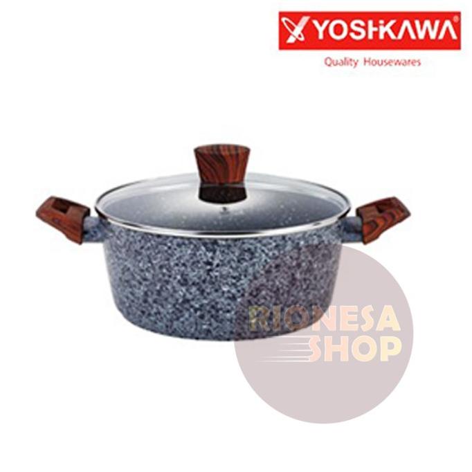 Jual Casserole Panci Marble 20 /24 cm GREY Induksi Yoshikawa Keramik ...