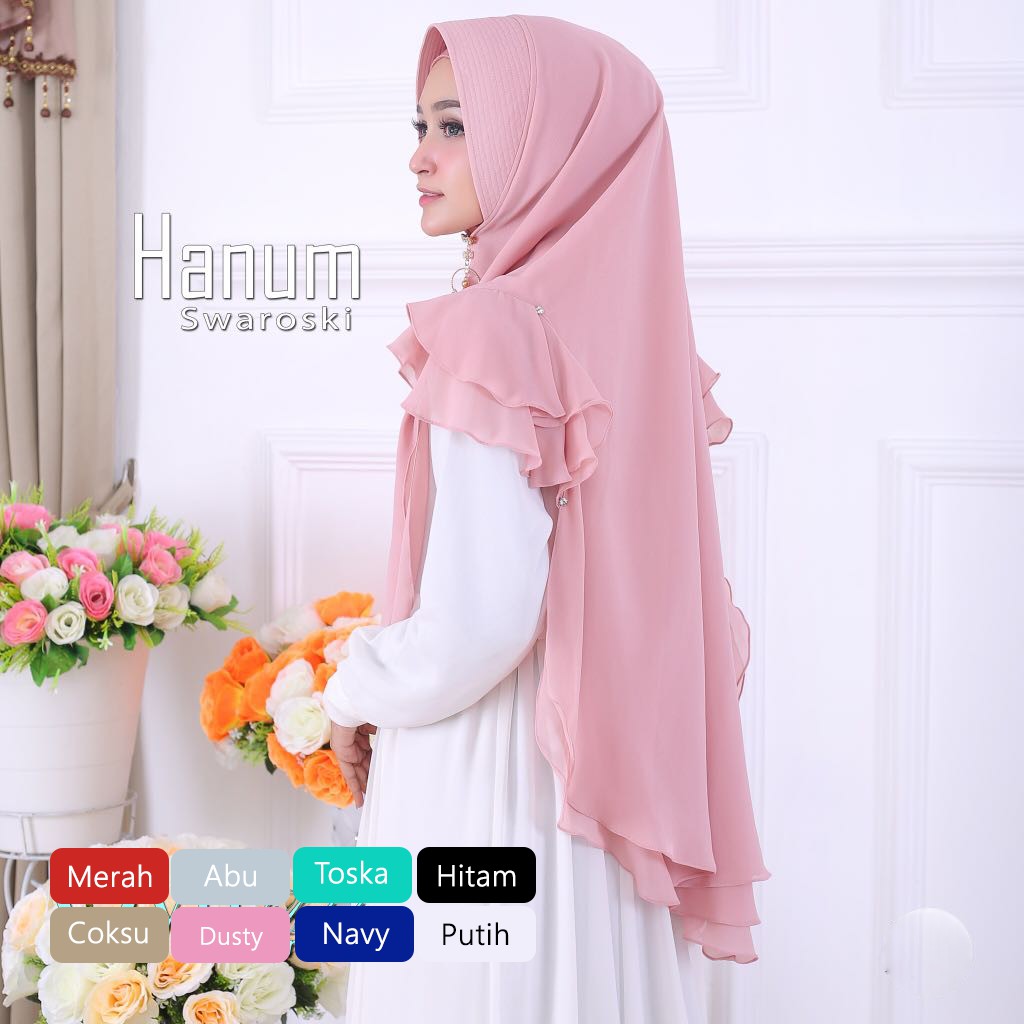 Jual Hijab Khimar Hanum Swarosky Jilbab Instan Hijab Syari Kerudung Jumbo Manik Swarovski ...
