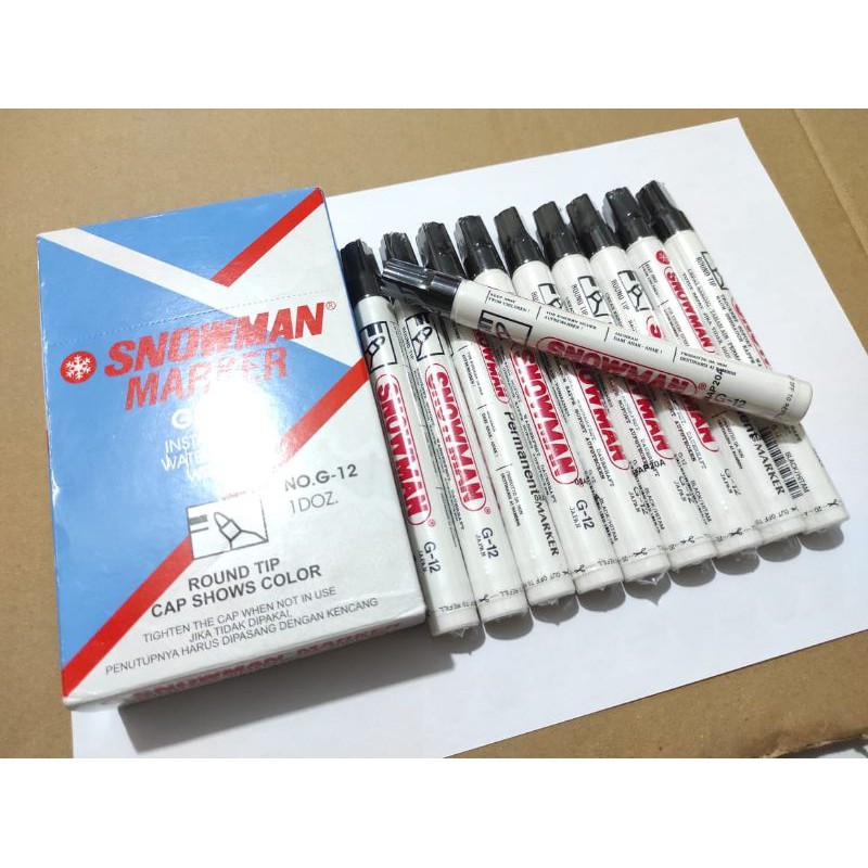 Jual Spidol Snowman Original / Snowman Marker Permanent G12 Japan ...