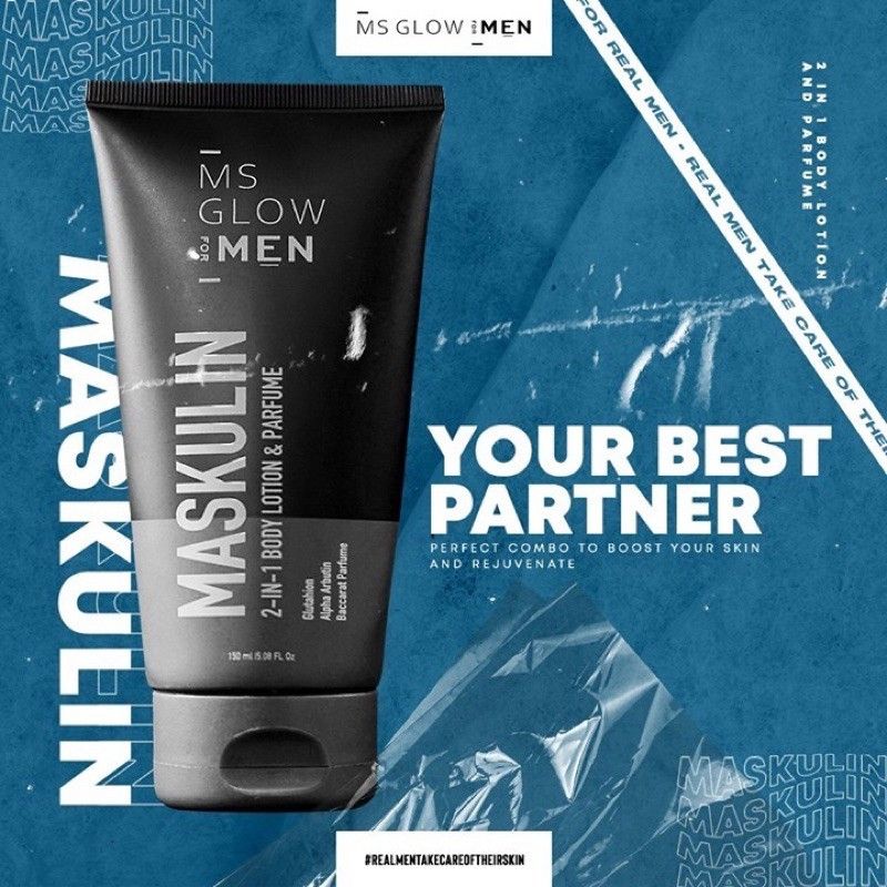Jual MASKULIN PERFUME AND BODY LOTION MS GLOW FOR MEN | Shopee Indonesia