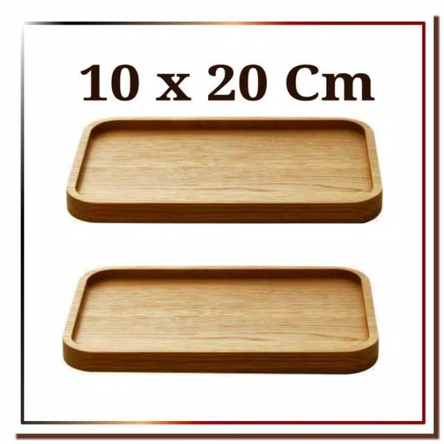 Jual Wooden serving tray 10x20cm Wooden coaster tatakan piring kayu ...